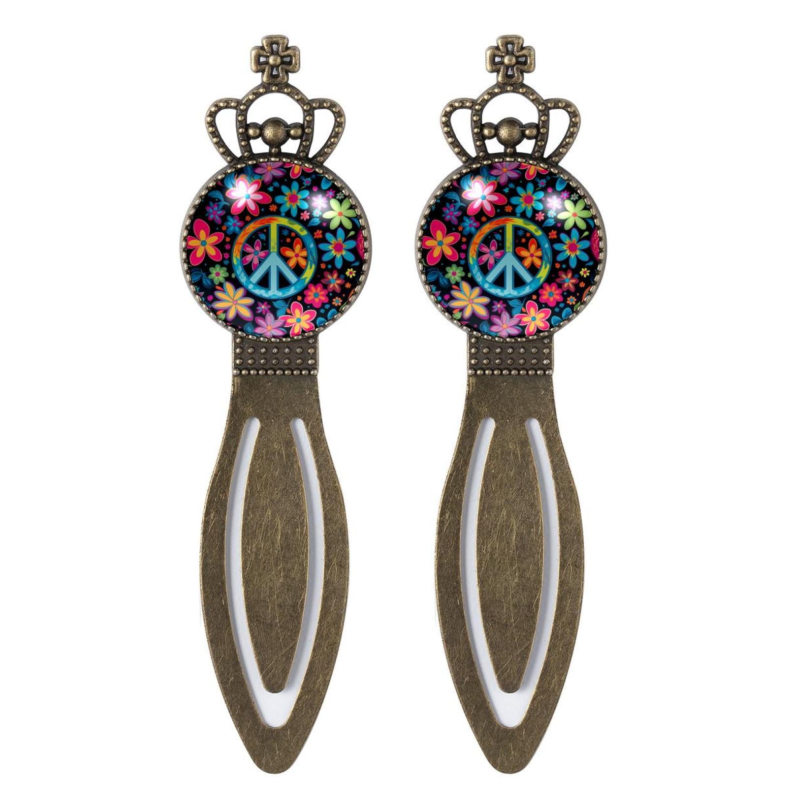 Peace Symbol Vintage Copper Crown-Shaped Bookmarks: Stainless Steel ...