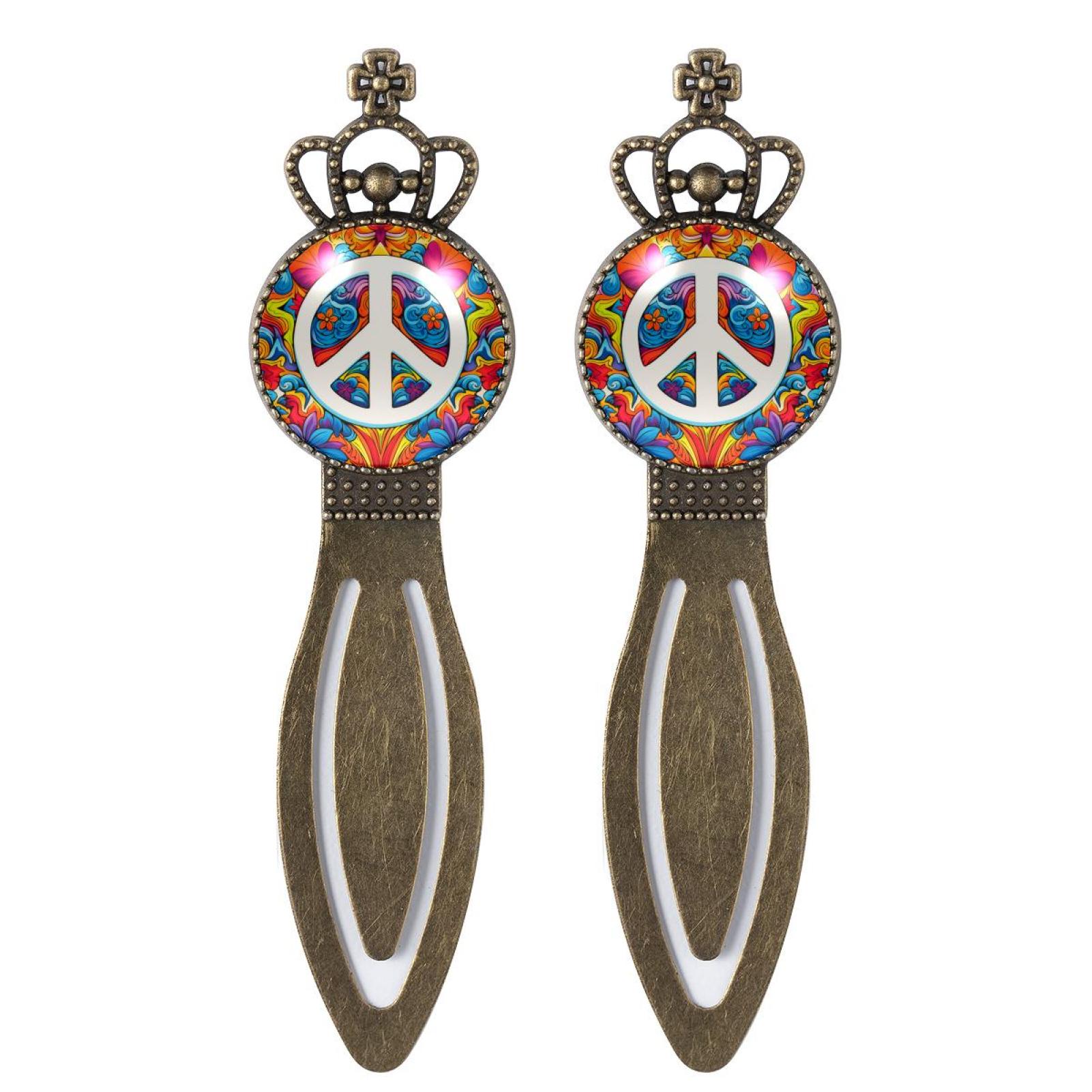 Peace Symbol Vintage Copper Crown-Shaped Bookmarks: Stainless Steel ...