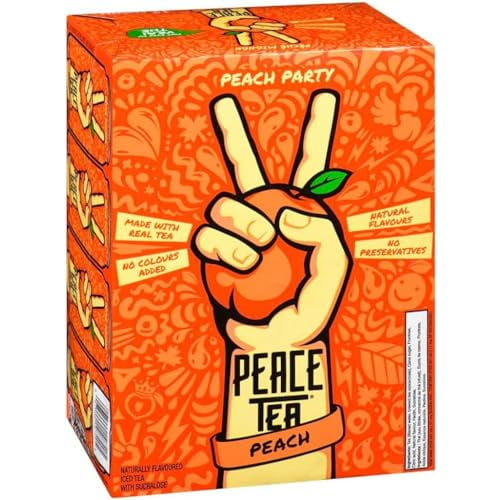 Peace Tea Iced Tea Peach Party Flavor Case of 12 Cans 11.5 oz Each ...