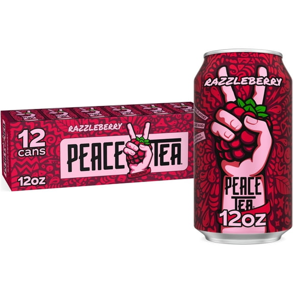 Peace Tea Razzleberry Canned Iced Tea 12 fl oz, 12 Pack Fruit-Forward ...