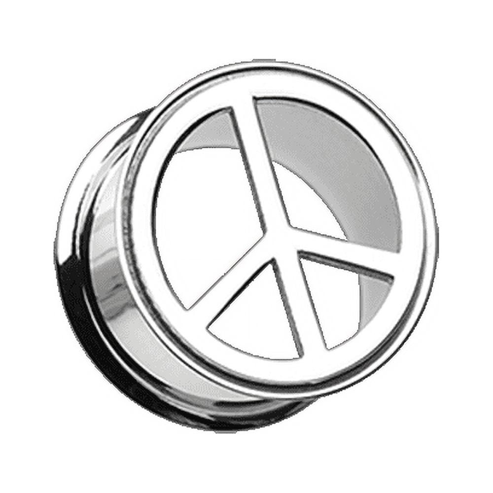 Peace Top Hollow Steel Double Flared Ear Gauge Plug Earrings - Walmart.com Peace Top Hollow Steel Double Flared Ear Gauge Plug Earrings - Walmart.com