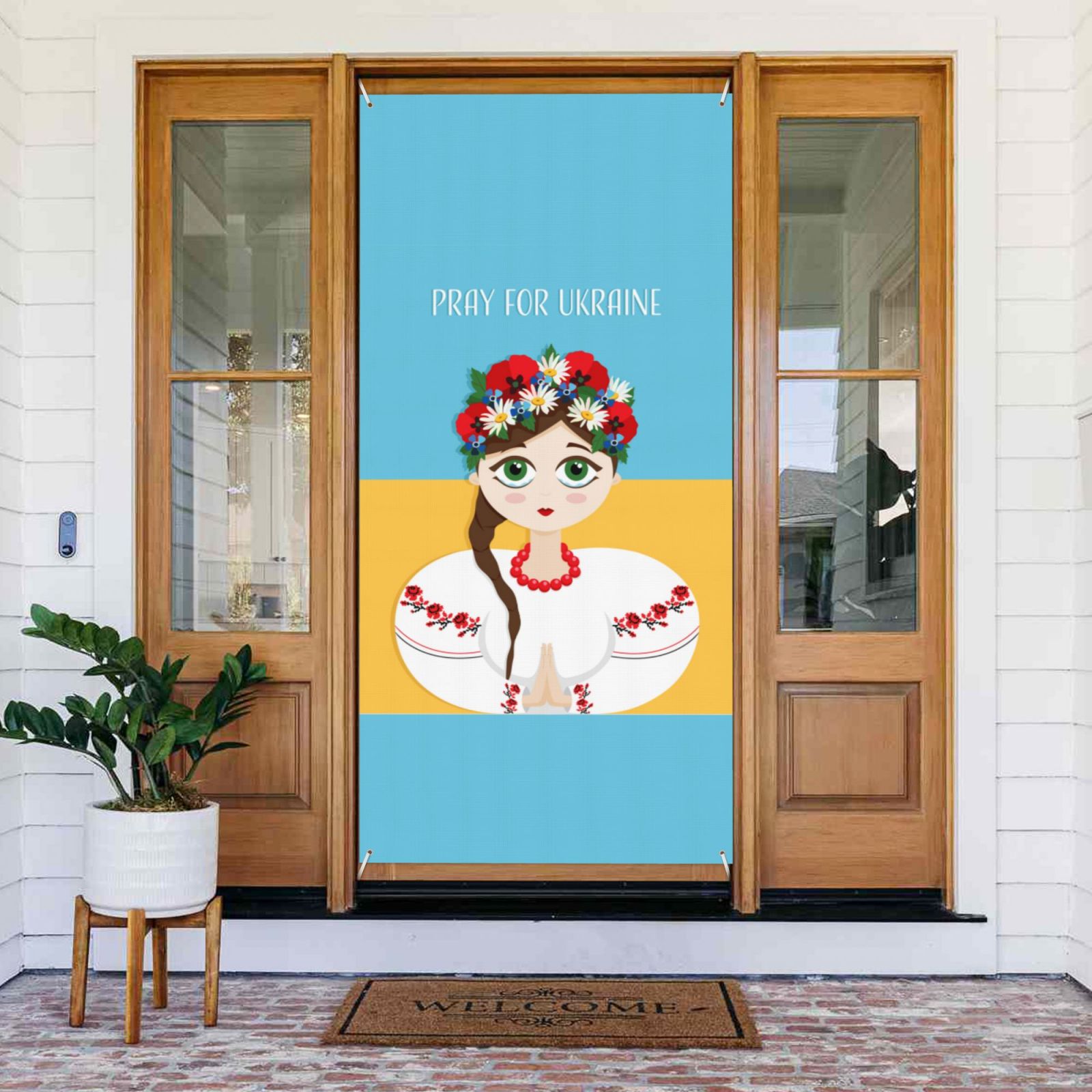 Peace For U-kraine Door Cover Decoration Backdrop Banner Porch Sign Photography Background ...