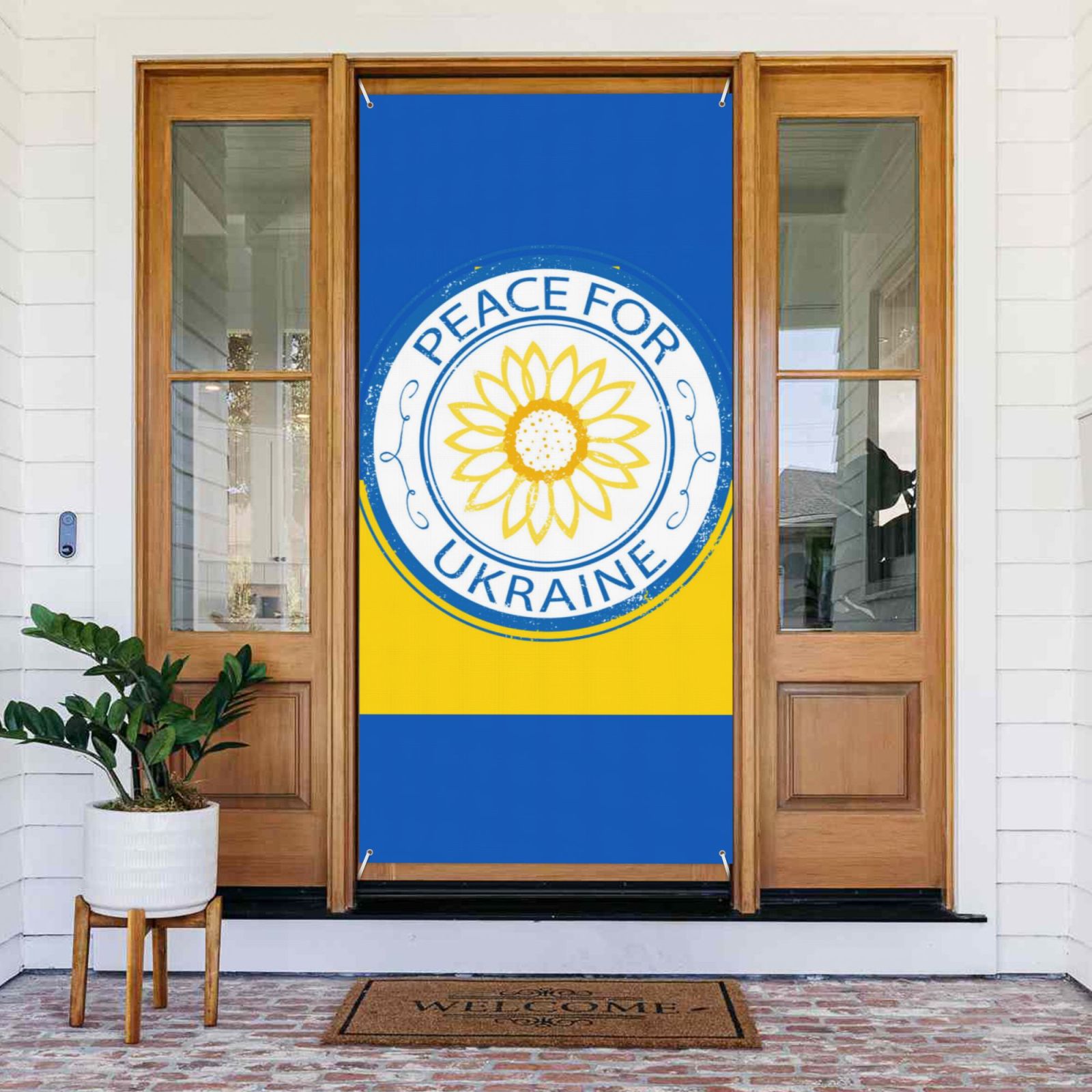 Peace For U-kraine Door Cover Decoration Backdrop Banner Porch Sign ...