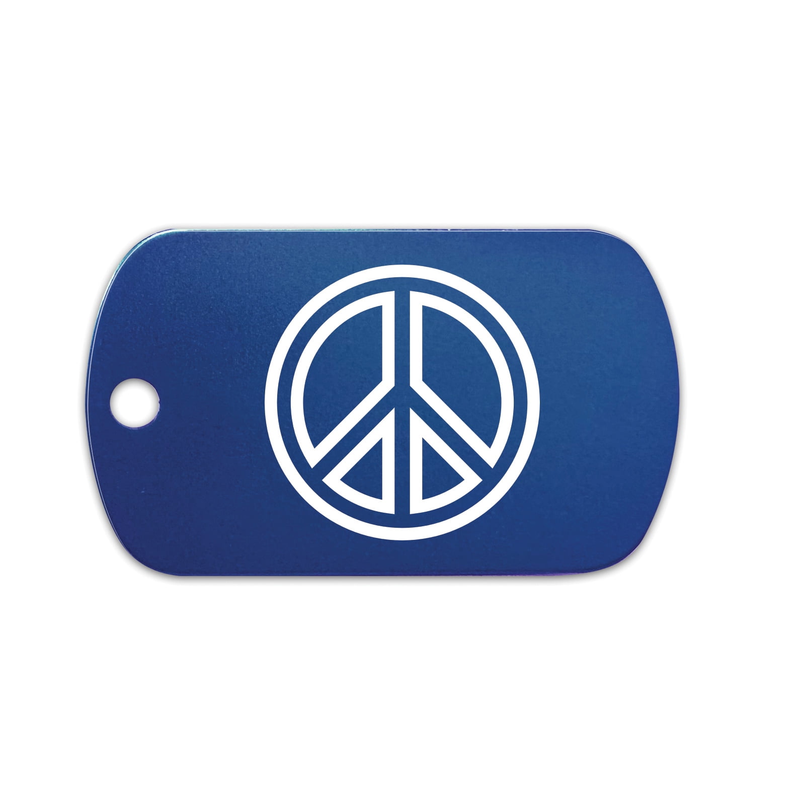 Peace V2 GI Dog Tag Aluminum Keychain absence of war dove - Blue ...