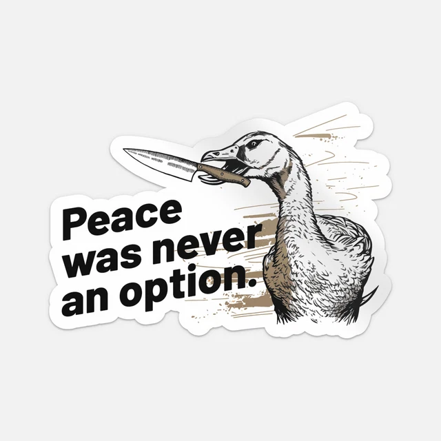 Peace Was Never An Option Sticker Phone Decal Water Bottle Stickers Car ...