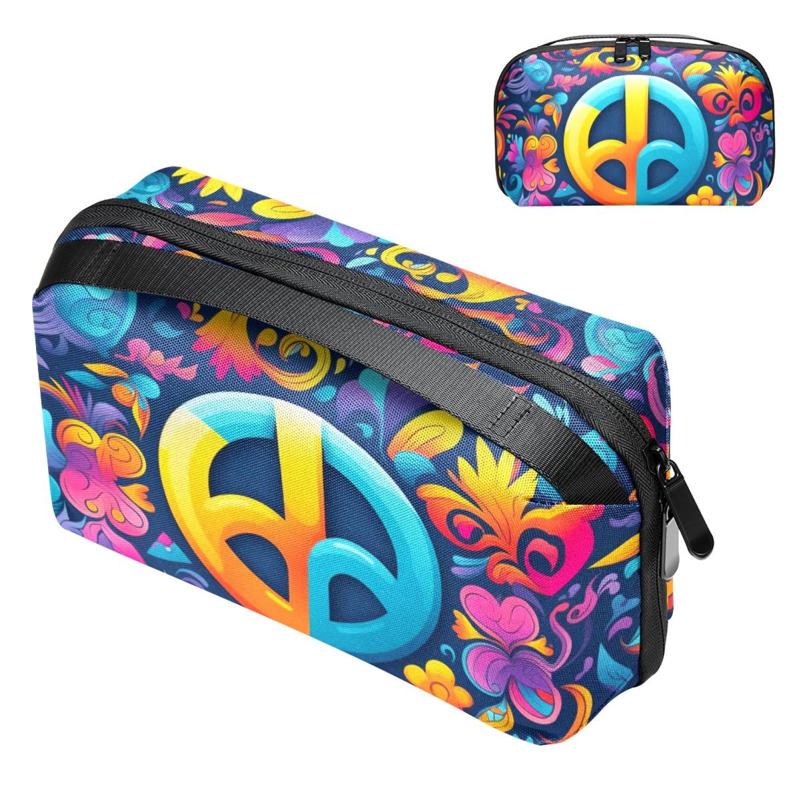 Peace Waterproof Oxford Fabric Storage Case with Charger Pouch, Small ...