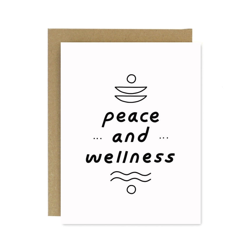 Peace and Wellness Greeting Card – Minimalist Design with Inspirational ...