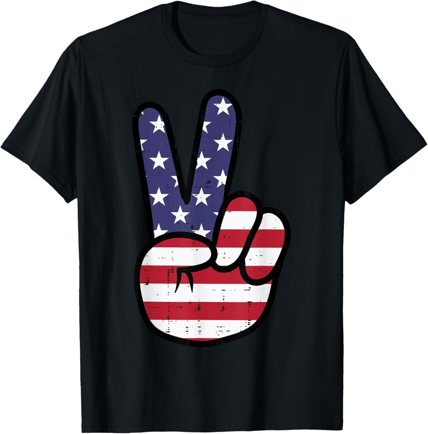 Peace and Freedom Tee – Patriotic Hand Sign USA Flag Shirt for All Ages ...