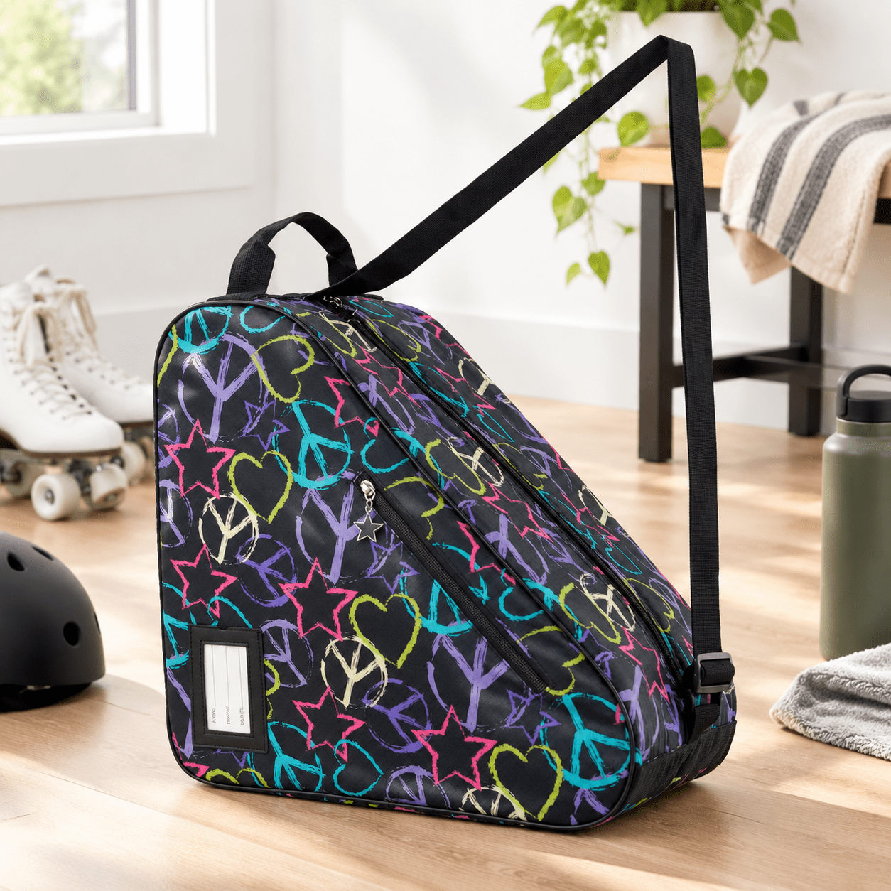 Peace and Love Black 22 Skate Bag for Roller Ice Quad Inline Figure ...