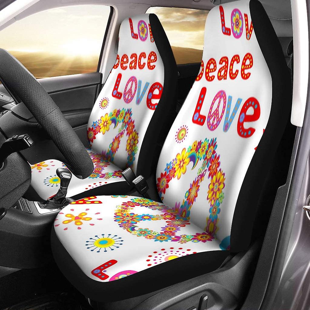Peace and Love Car Seat Covers Retro Car Seat Covers Retro Car ...