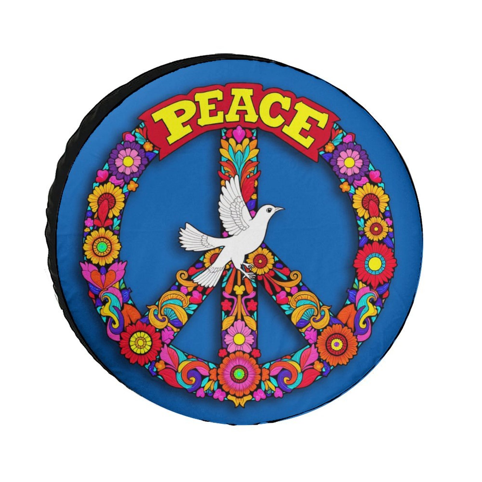 Peace and Love Glitch Peace Sign Hippy Spare Tire Cover 14-16inch ...