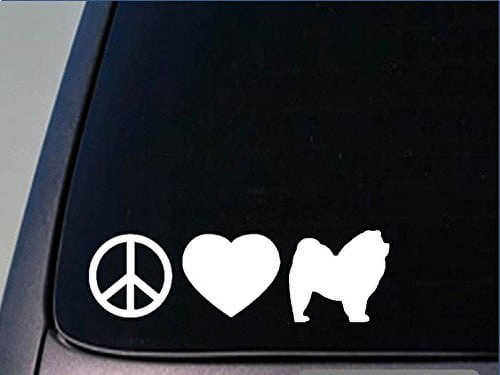 Peace love Chow sticker *H105* 8" vinyl chow chow - Walmart.com