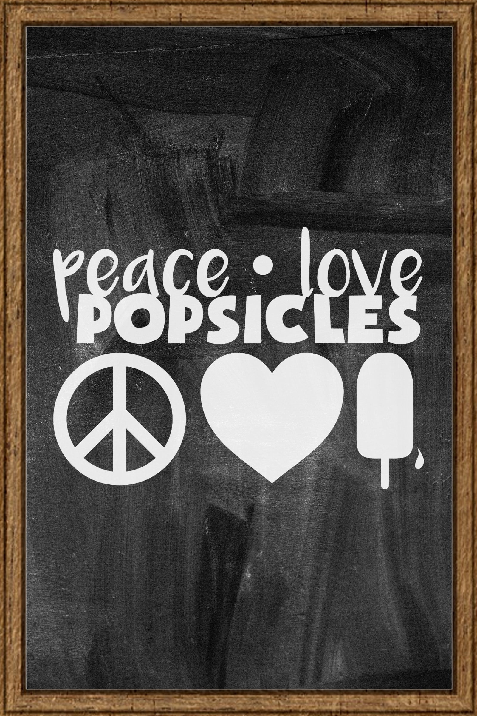 Peace love popsicles summer warm weather cute Tin Sign Chalk Board Wall ...