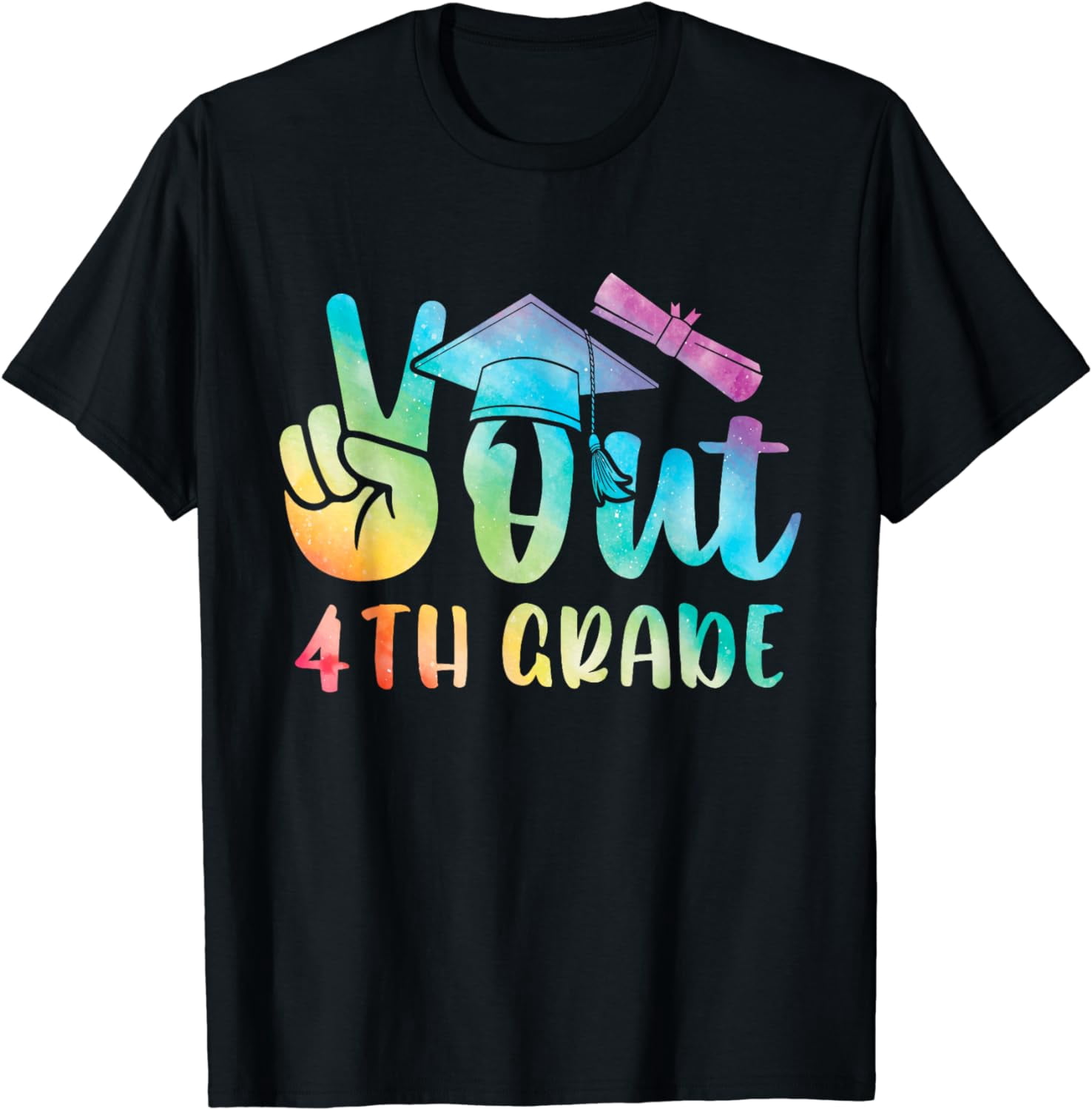 Peace out 4th grade shirt 4th grade graduation tie dye kids T-Shirt ...