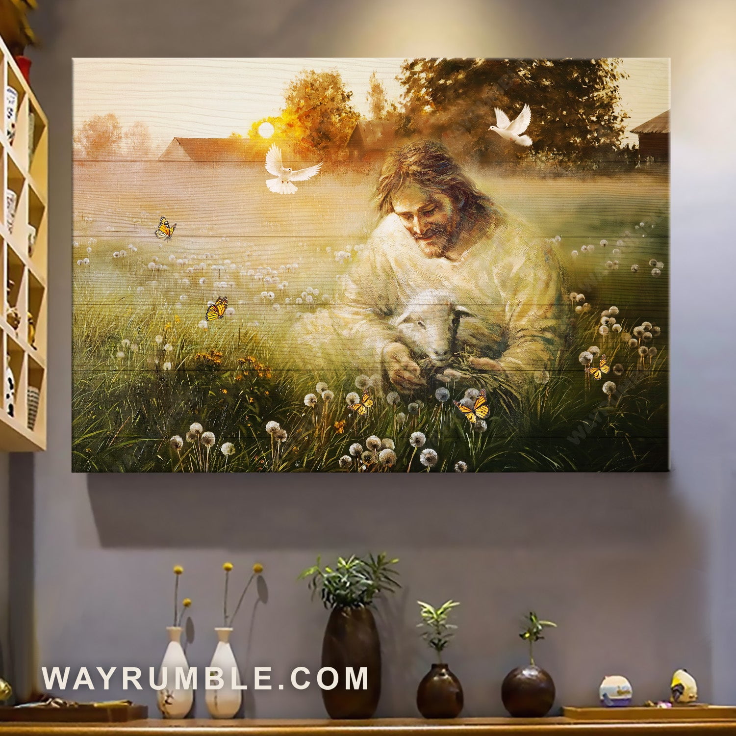 Peace scene, Happy Jesus, Lamb of God, Pretty dandelion field - Jesus ...