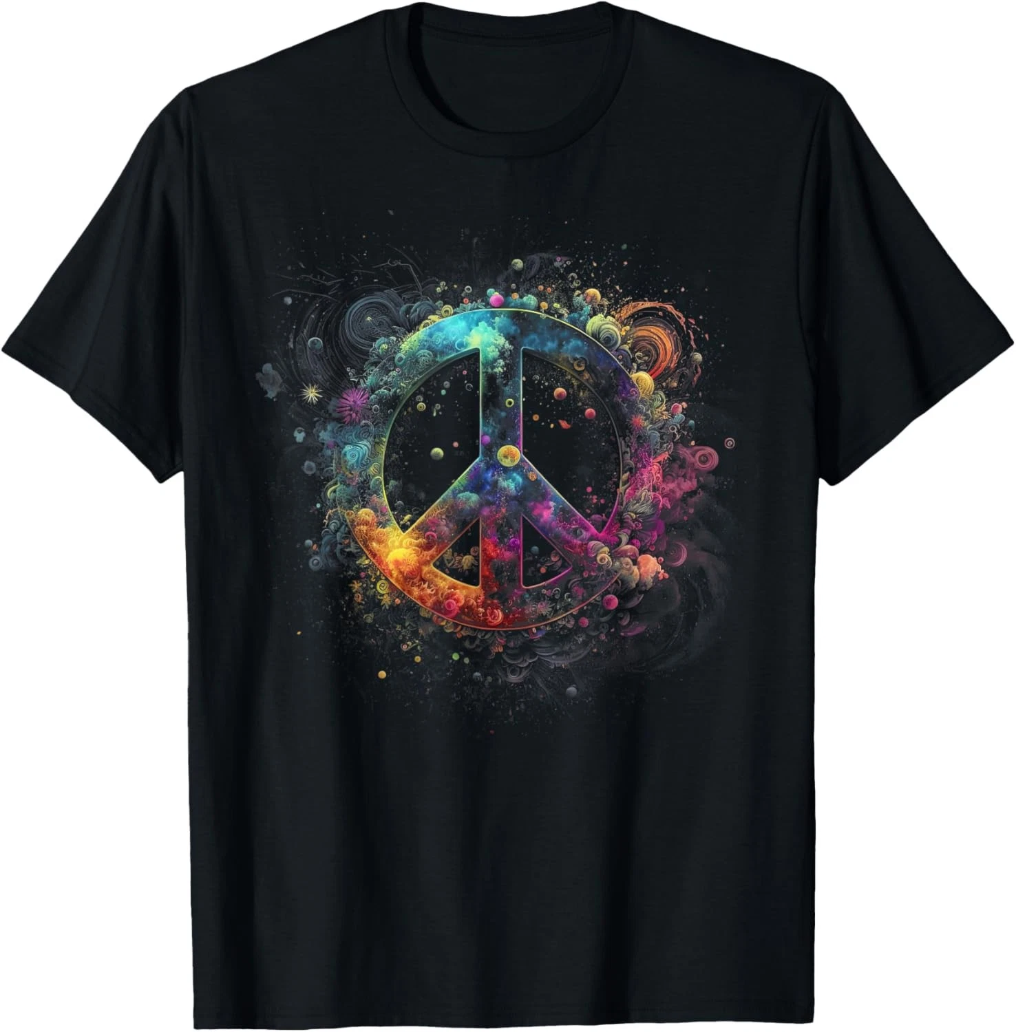 Peace sign freedom hippie flower child space science T-Shirt - Walmart.com