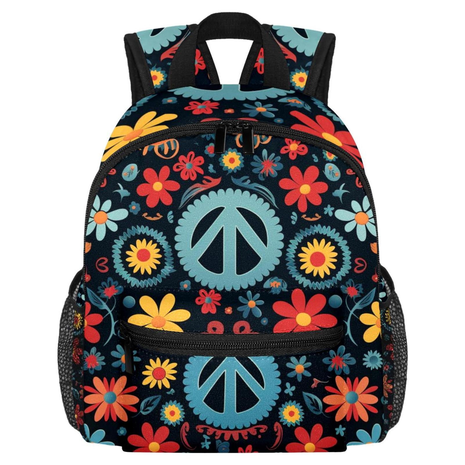 Peace symbol Adjustable Shoulder Strap Backpack - Large Capacity ...