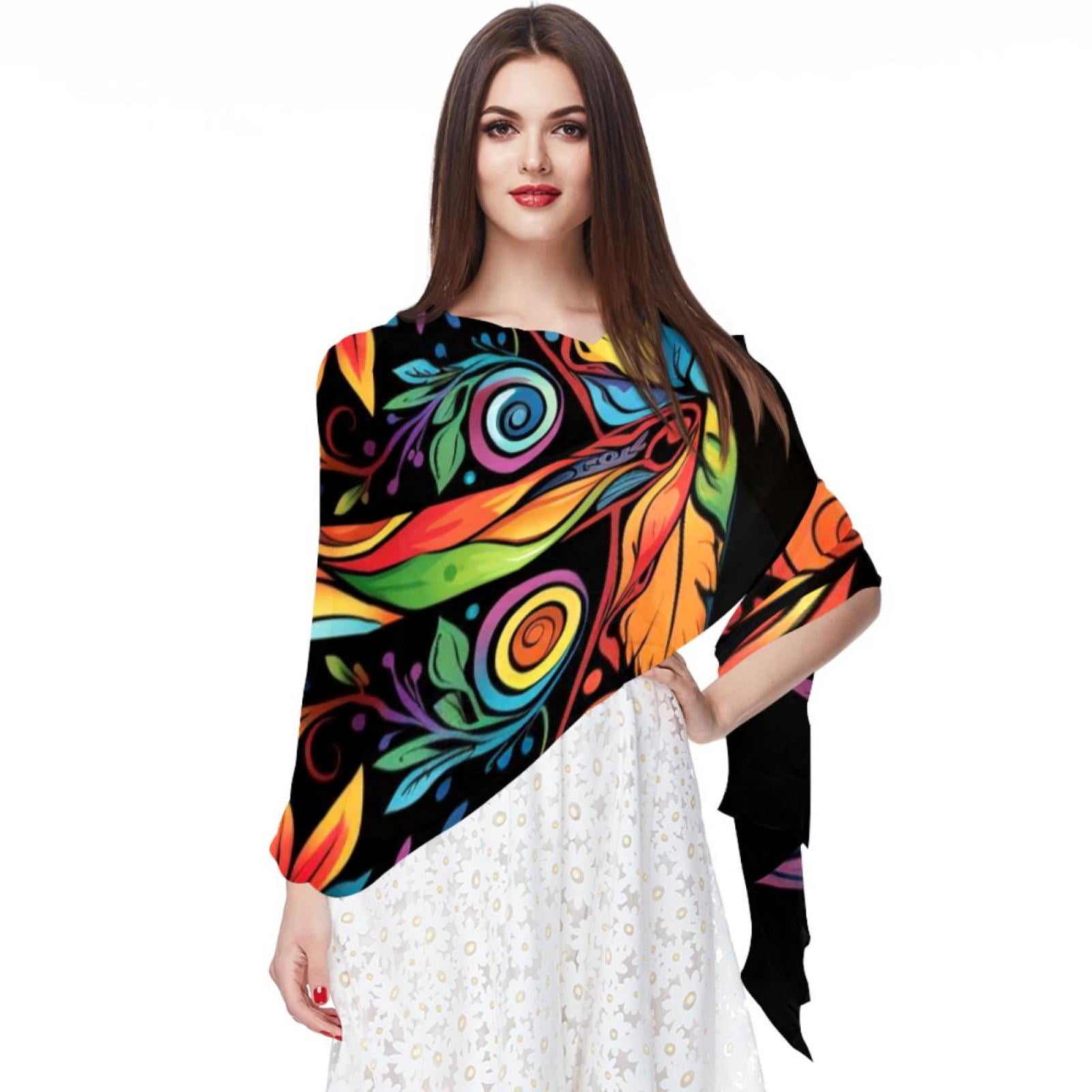 Peace symbol Elegant Translucent Chiffon Silk Scarf 180*73 - Light ...