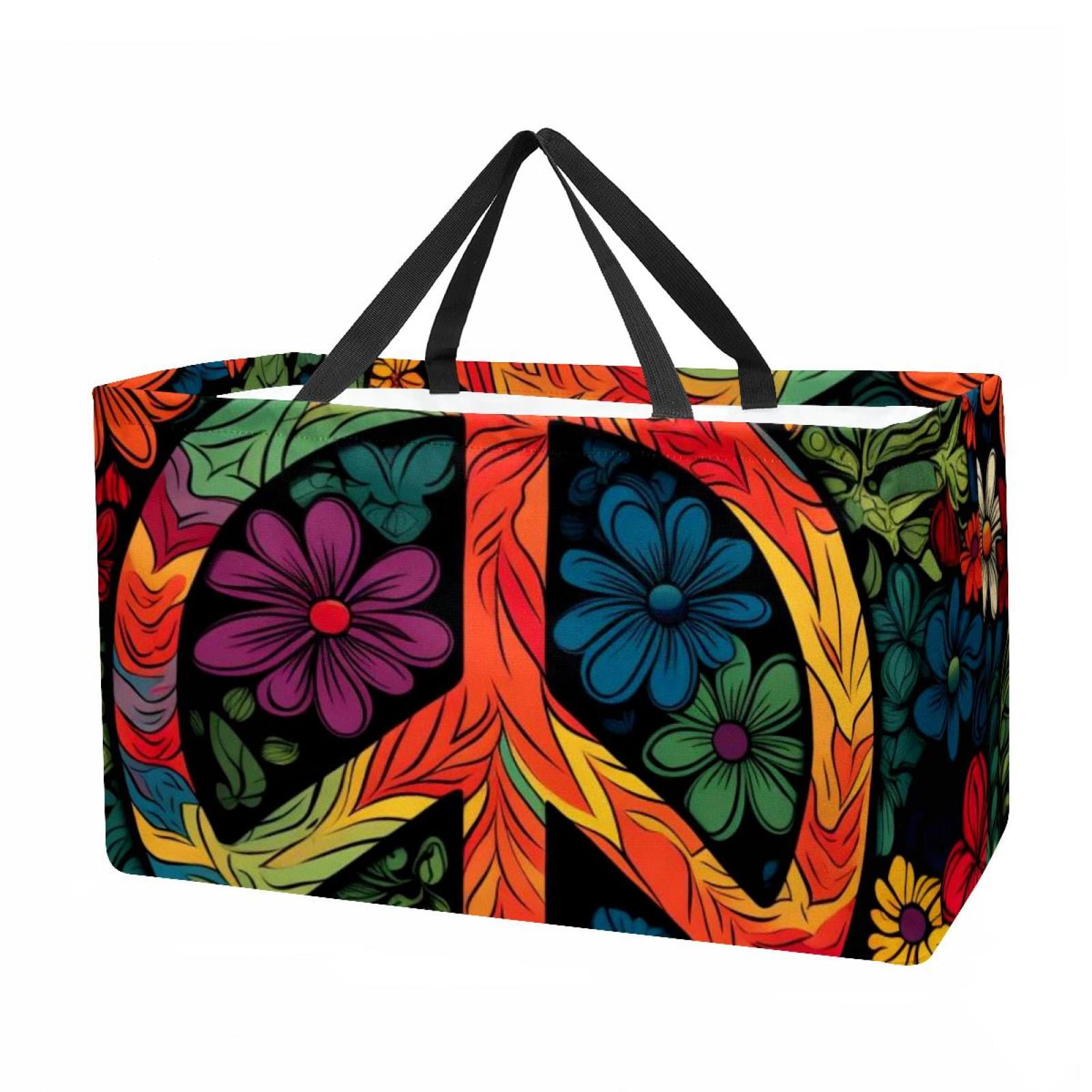 Peace symbol Foldable Reusable Oxford Cloth Laundry Basket - Large ...