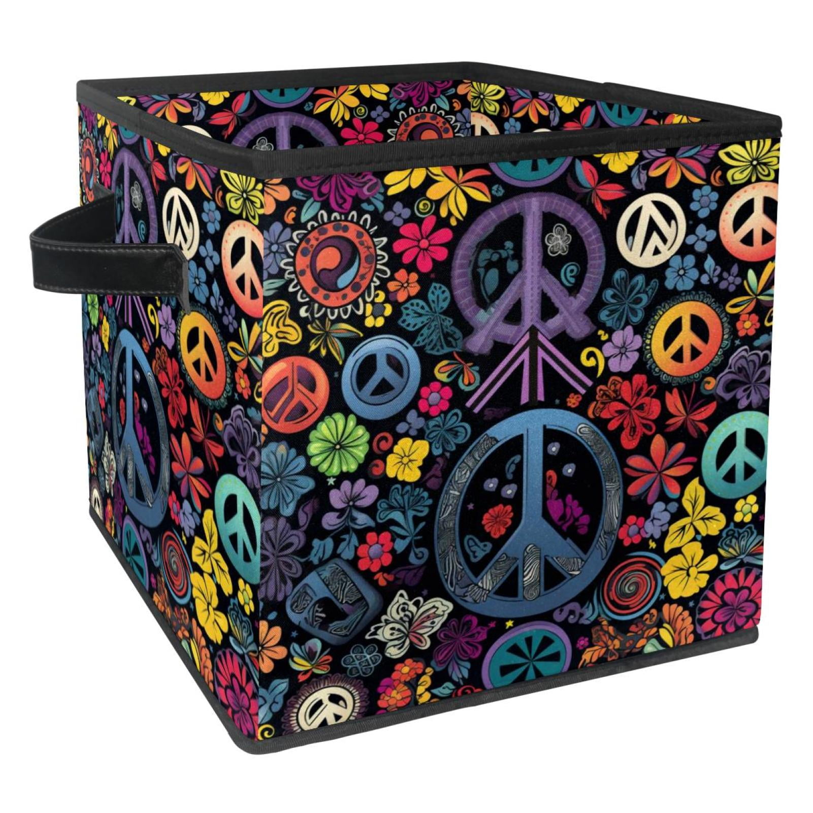Peace symbol Foldable, with Handle, 10.8"x10.5"x10.6", Large Capacity ...