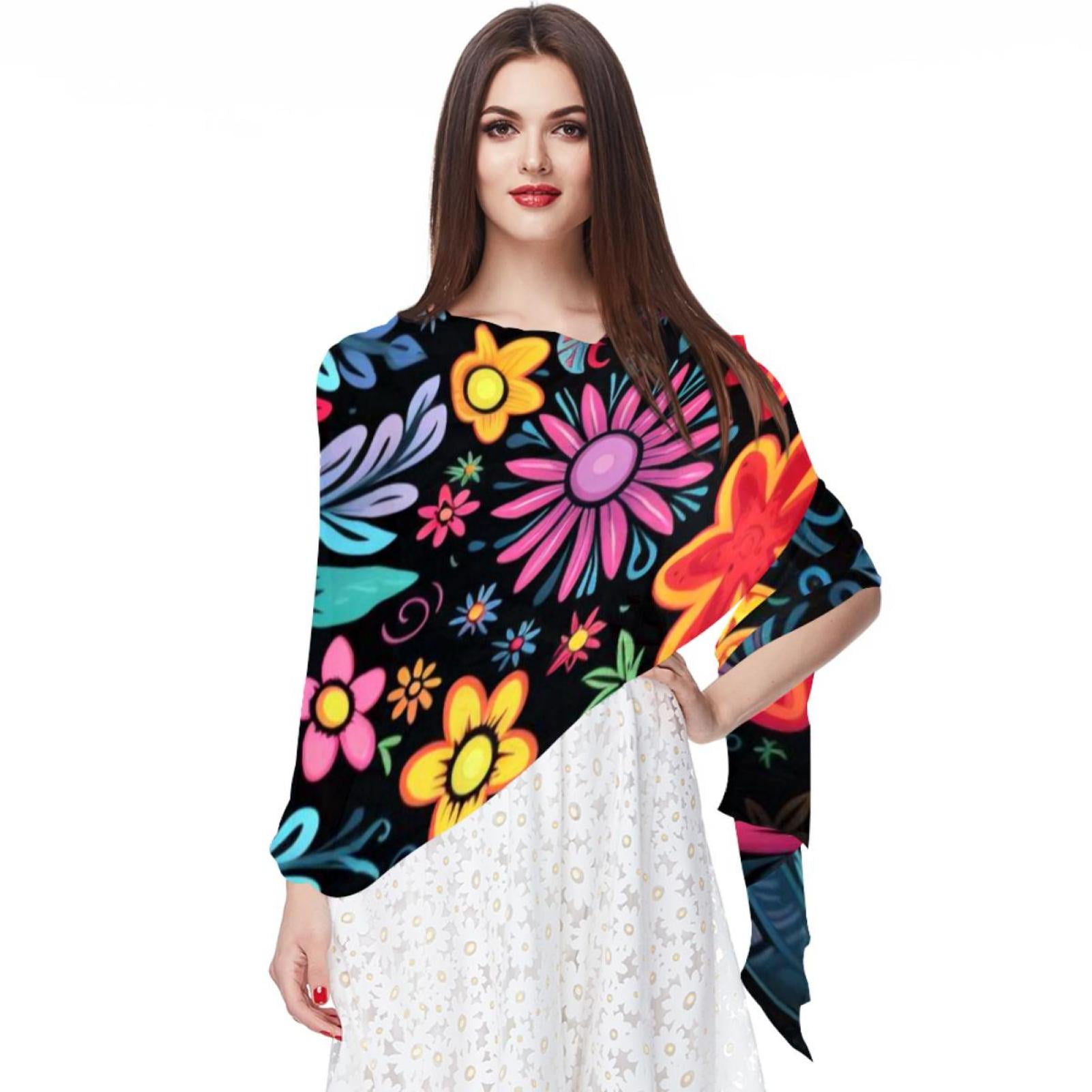 Peace symbol Light and Breathable Chiffon Yarn Silk Scarf - Translucent ...