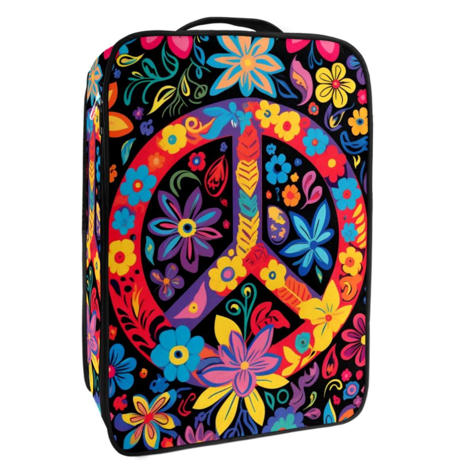 Peace symbol Polyester Shoe Storage Box - 23x31cm/9x12in Shoe Organizer ...