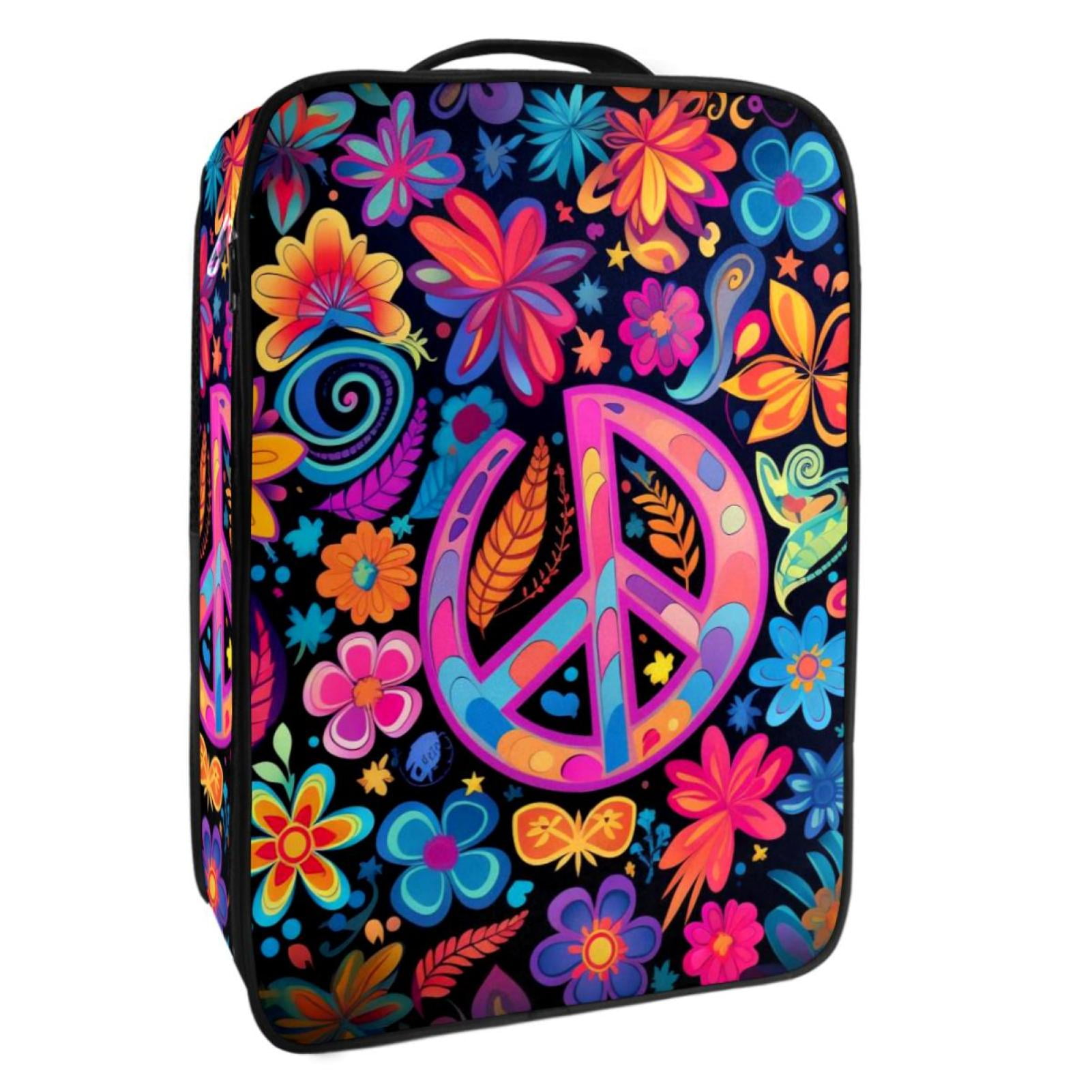 Peace symbol Polyester Shoe Storage Boxes Organizer - 23x31cm/9x12in ...