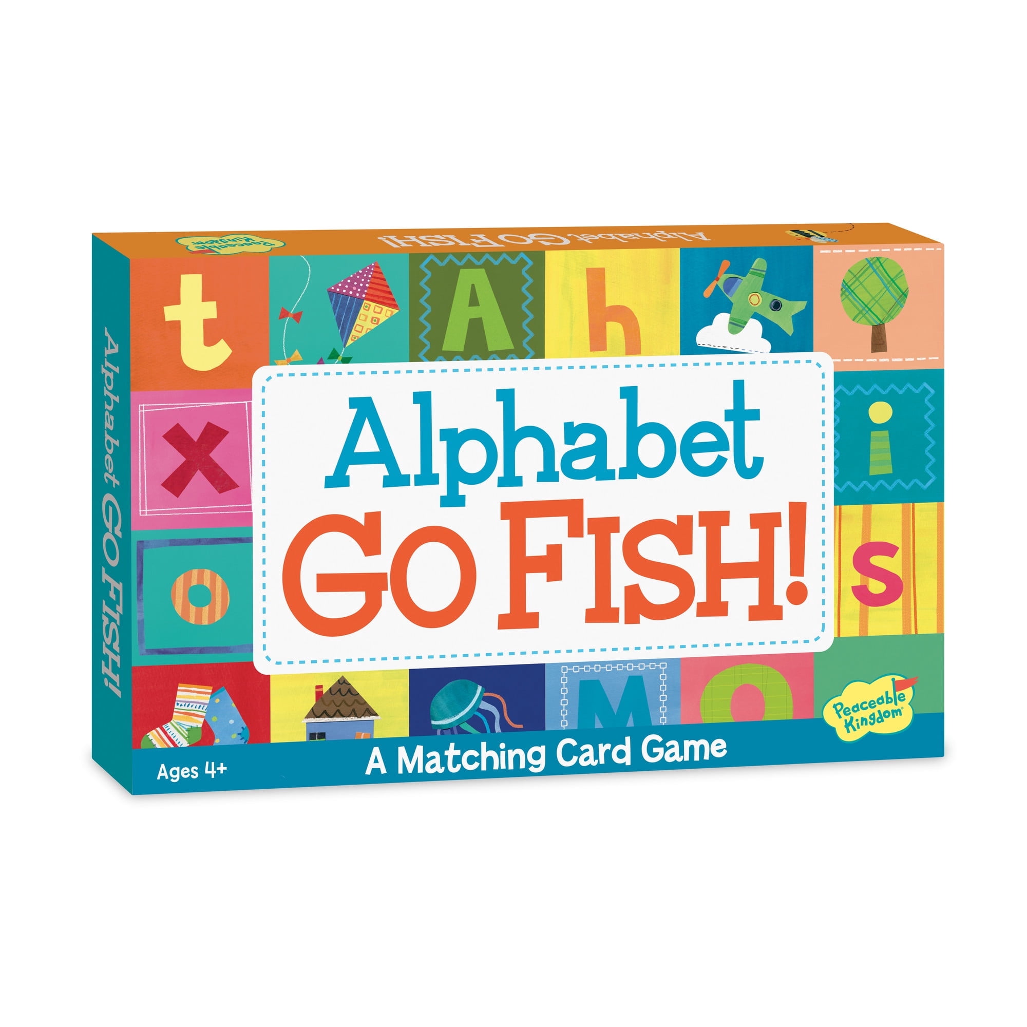 Peaceable Kingdom Alphabet Go Fish Card Game, 52 Oversized Cards, 4 ...