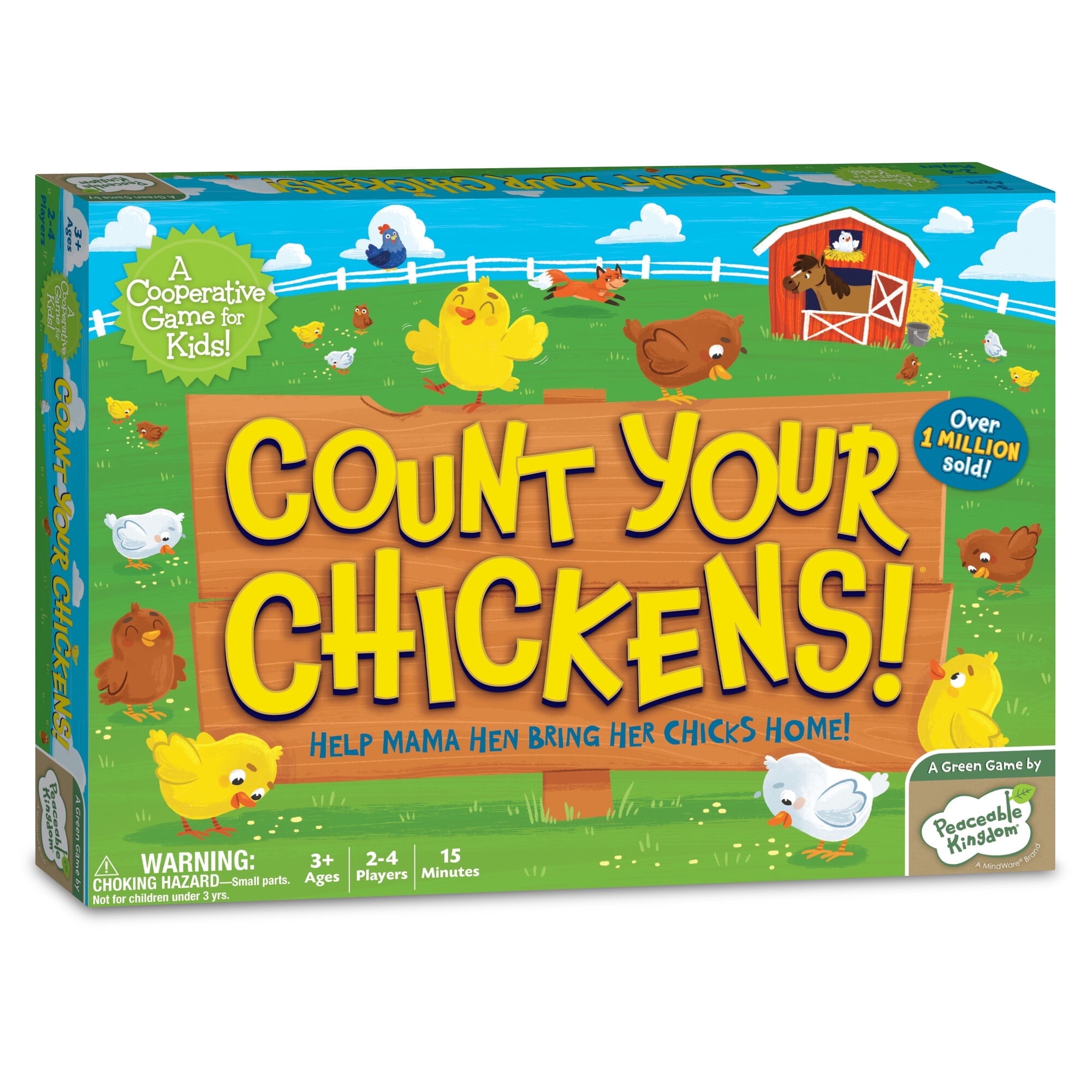 Peaceable Kingdom Count Your Chickens! Kids Board Game - 2 to 4 Players ...