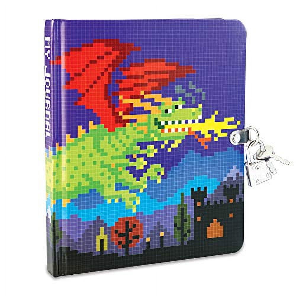 Peaceable Kingdom Pixel Dragon Diary, Includes 208 pages, 1 lock and 2 ...