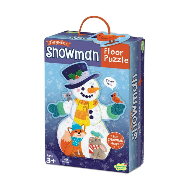 Peaceable Kingdom Shimmery Snowman Jigsaw Puzzle - 40 Pieces, 3ft Tall ...