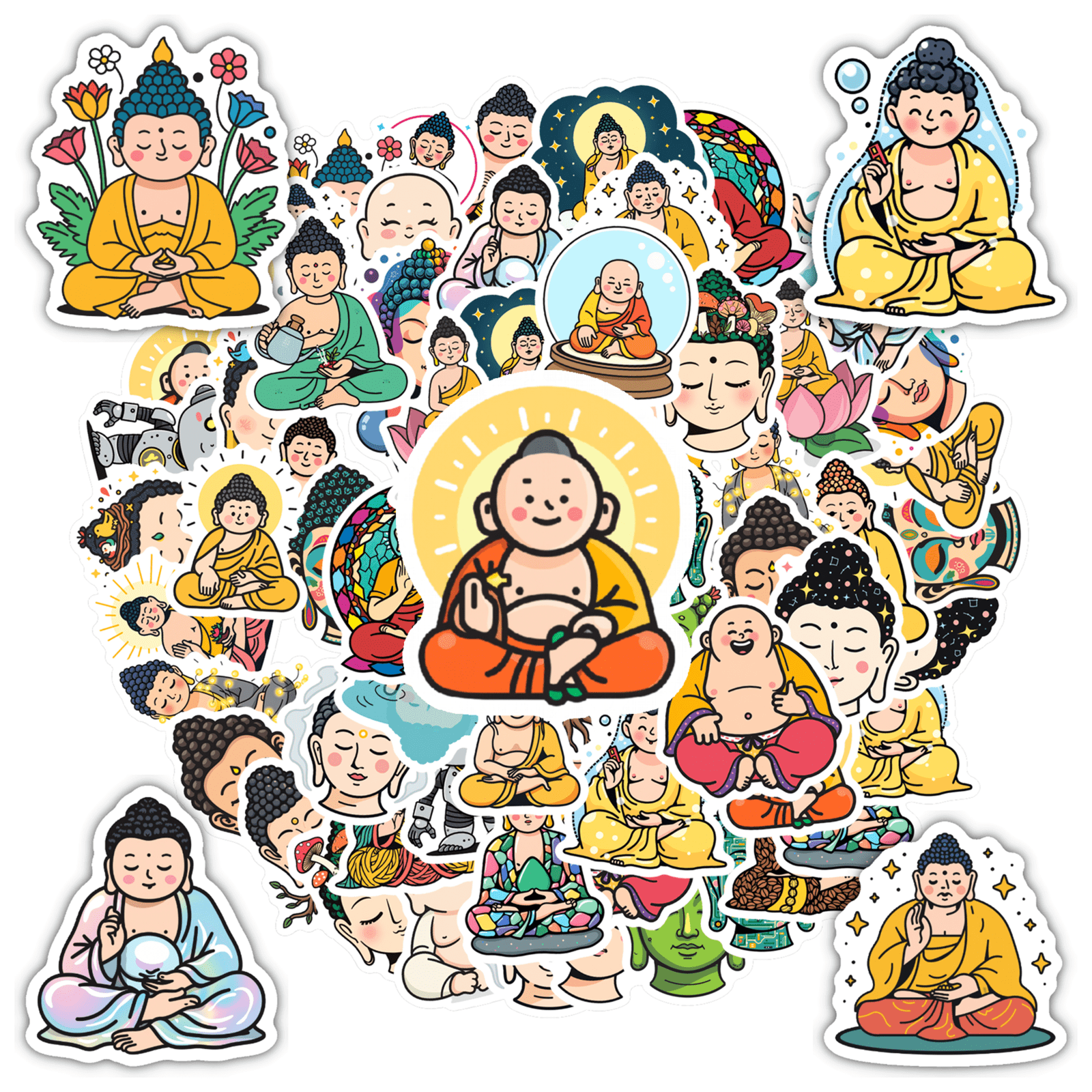 Peaceful Buddha Stationery Stickers Meditation Teacher Reward Stickers ...