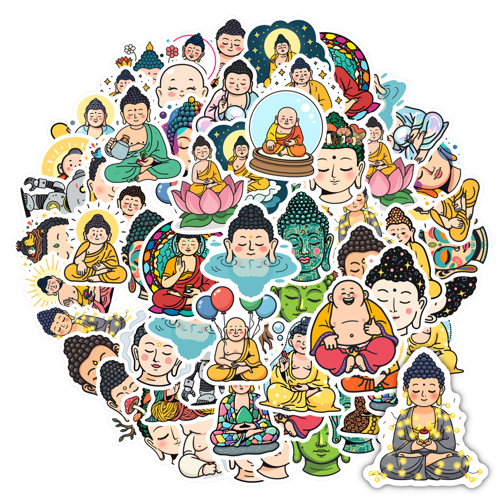 Peaceful Buddha Stationery Stickers Meditation Teacher Reward Stickers ...