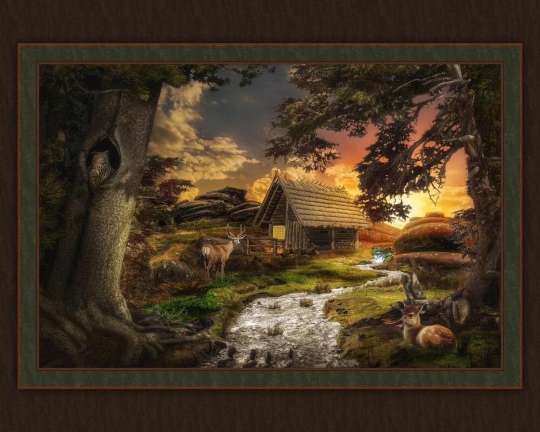Peaceful Cabin Cotton Panel Fabric - Walmart.com