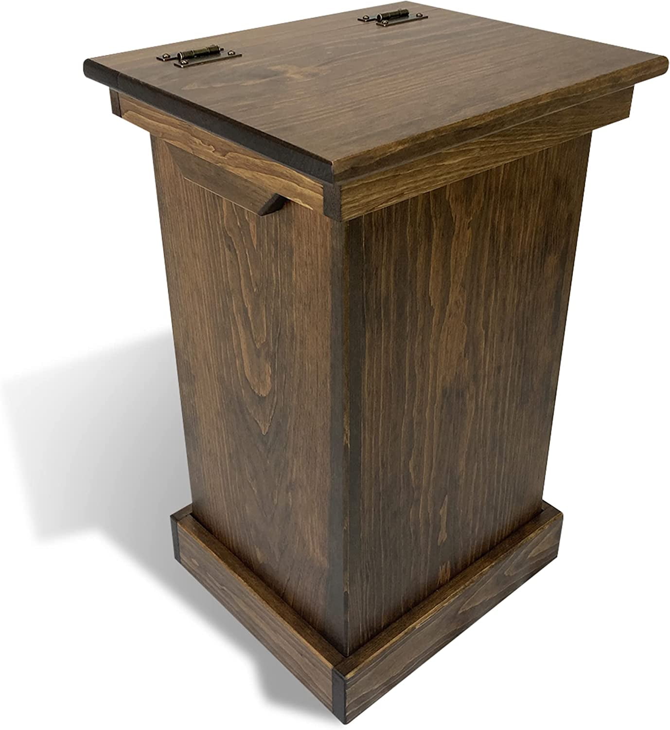 Peaceful Classics Wood Garbage Bin Cabinet - Wooden Trash Can w/Hidden ...