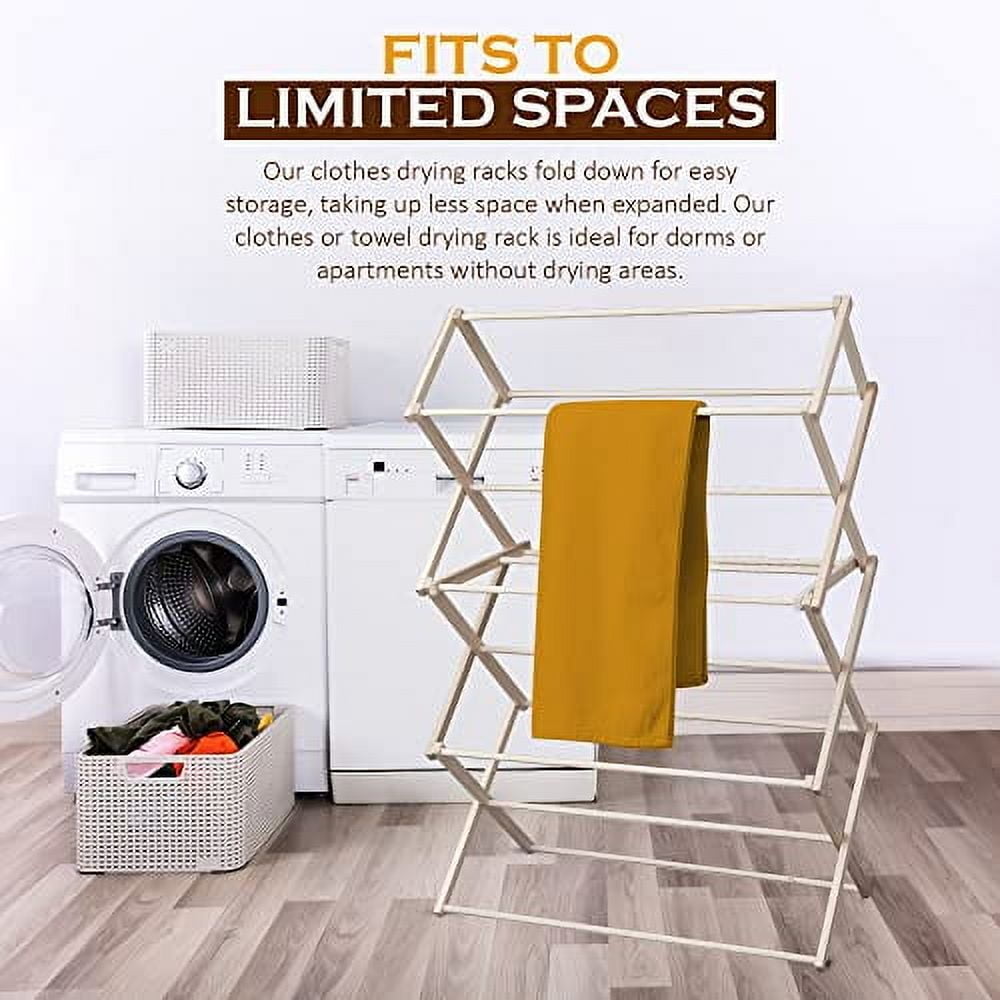 Peaceful Classics Wooden Laundry Rack - Amish Handmade Wooden Clothes ...