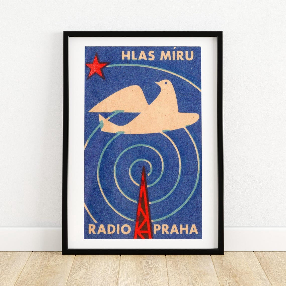Peaceful Dove Poster Czech Radio Praha Art Print Mid-Century Modern ...