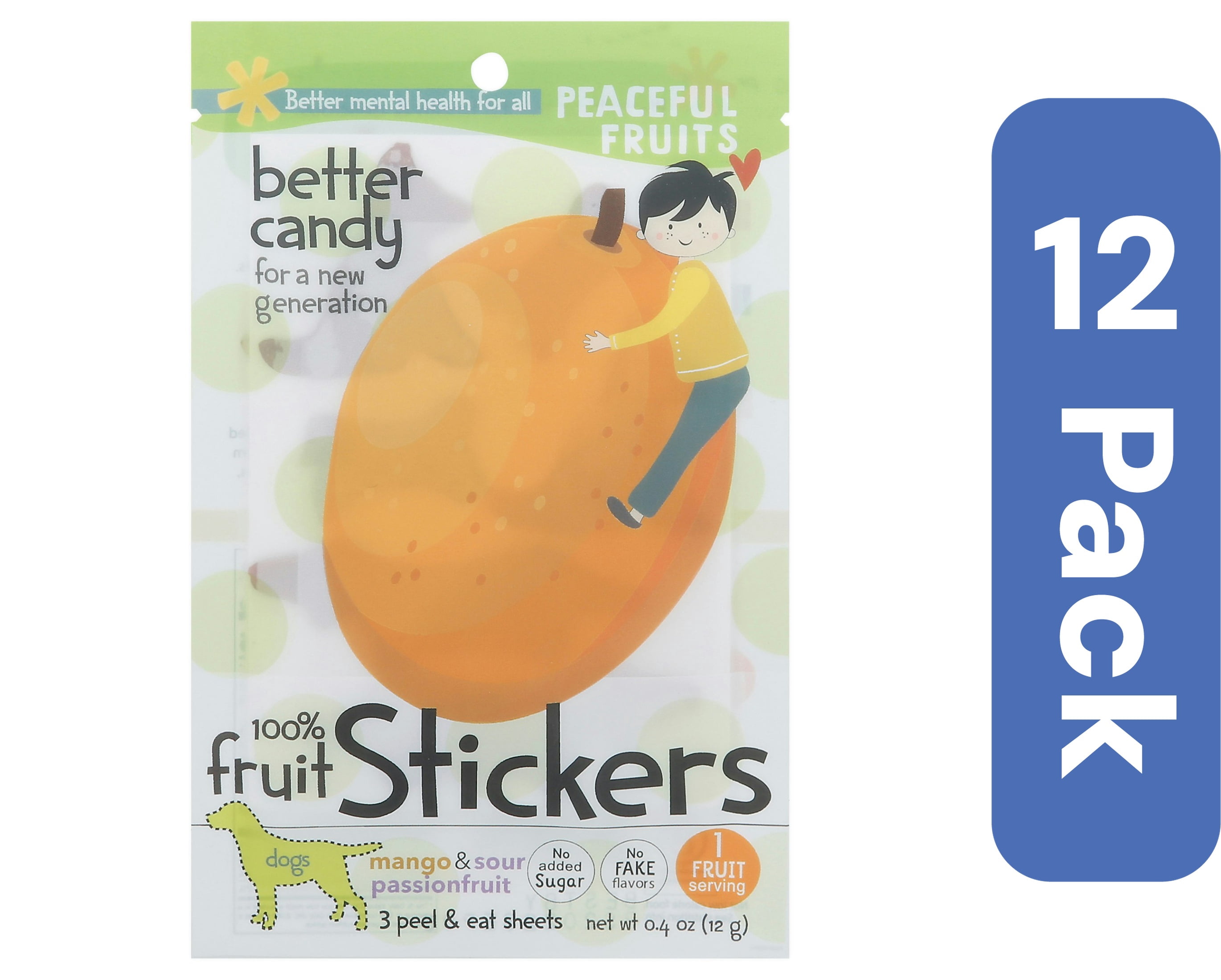 Peaceful Fruits Fruit Stickers Mango Passion 1 oz (Pack of 12 ...