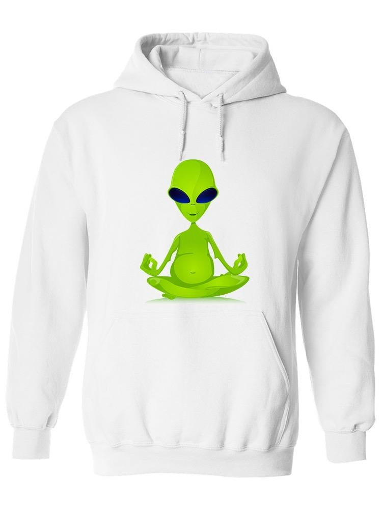 Peaceful Green Alien Hoodie Men -Image by Shutterstock, Male XX-Large ...