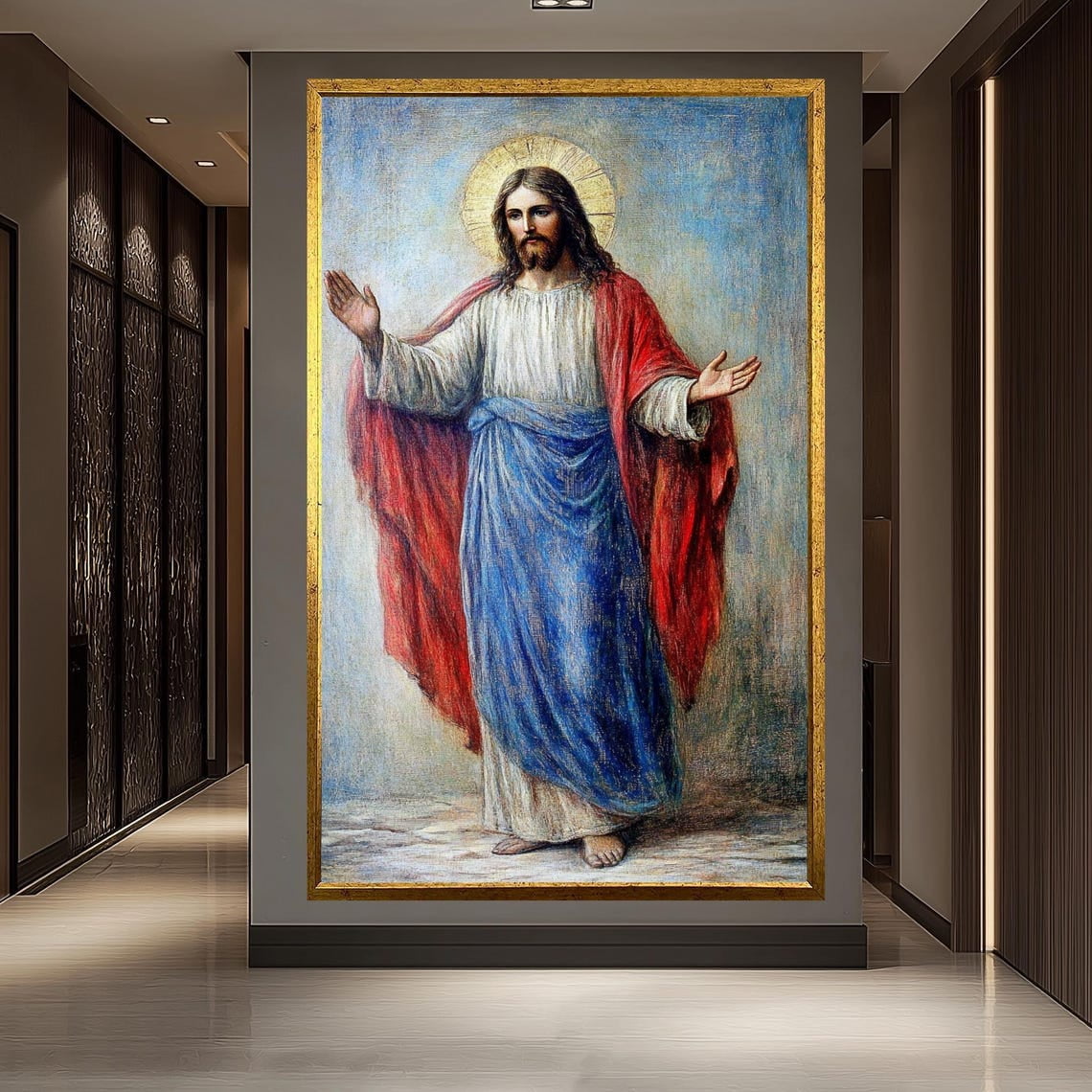 Peaceful Jesus Christ Canvas Art | Classic Religious Art Print | Open ...