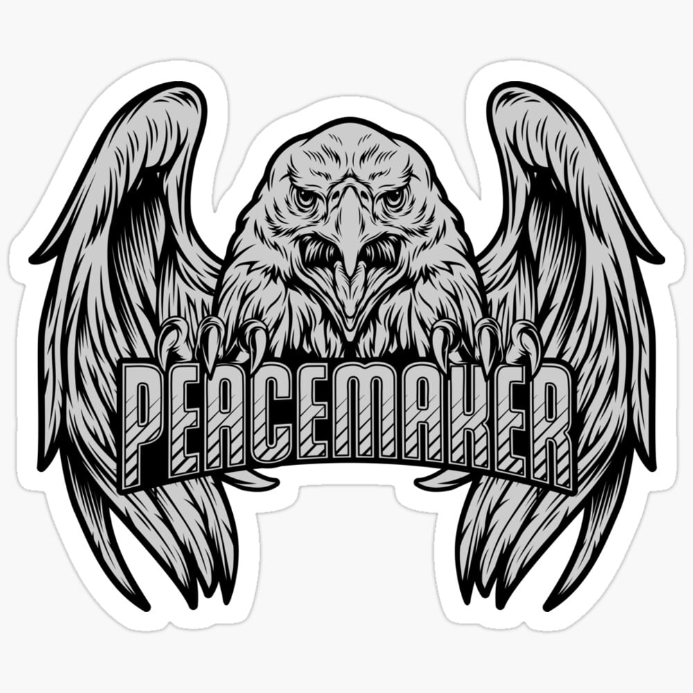 Peacemaker Eagly Monochrome Sticker Phone Decal Water Bottle Stickers ...