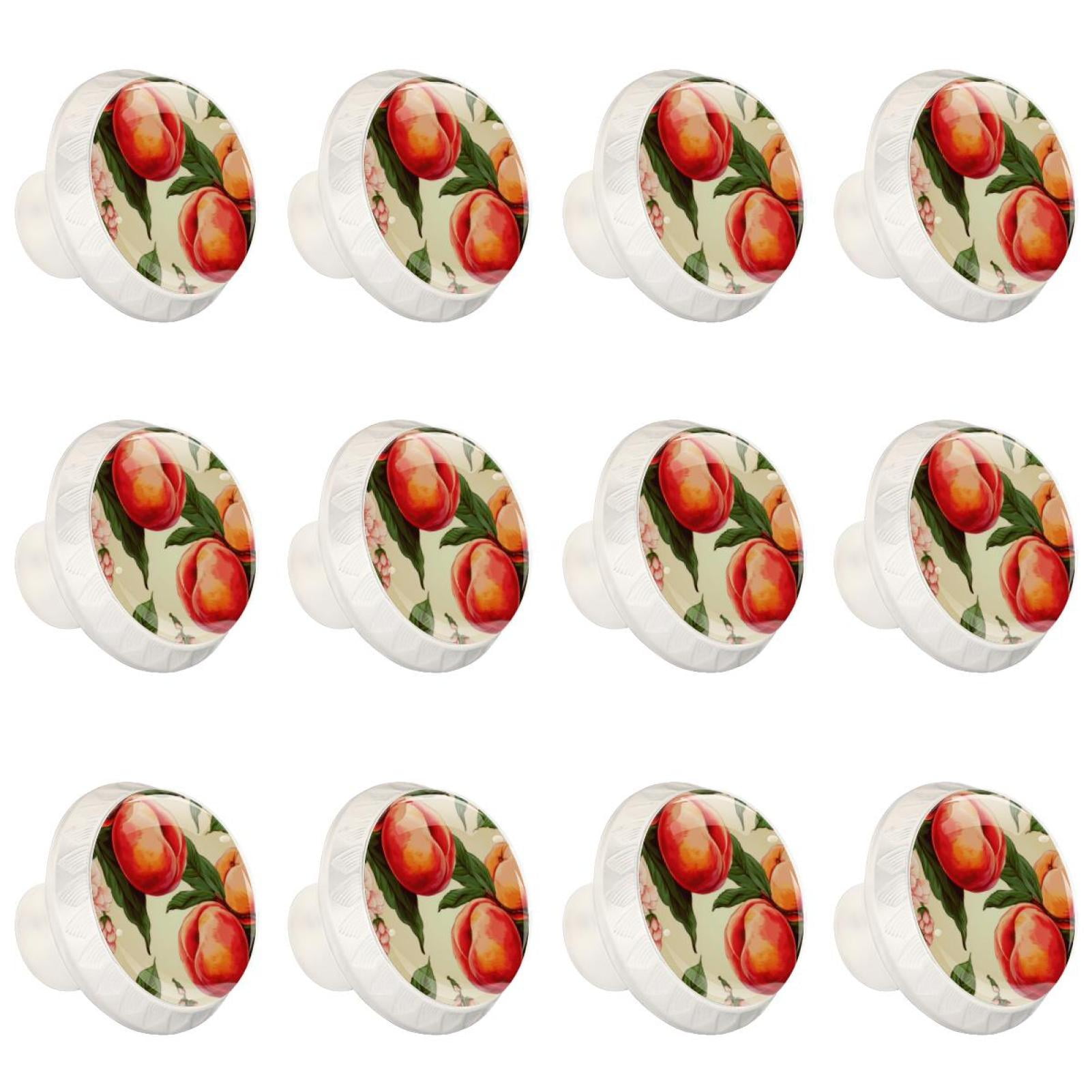 Peach 12 Pcs White Round Drawer Pulls with Screws,ABS and Glass Cabinet ...