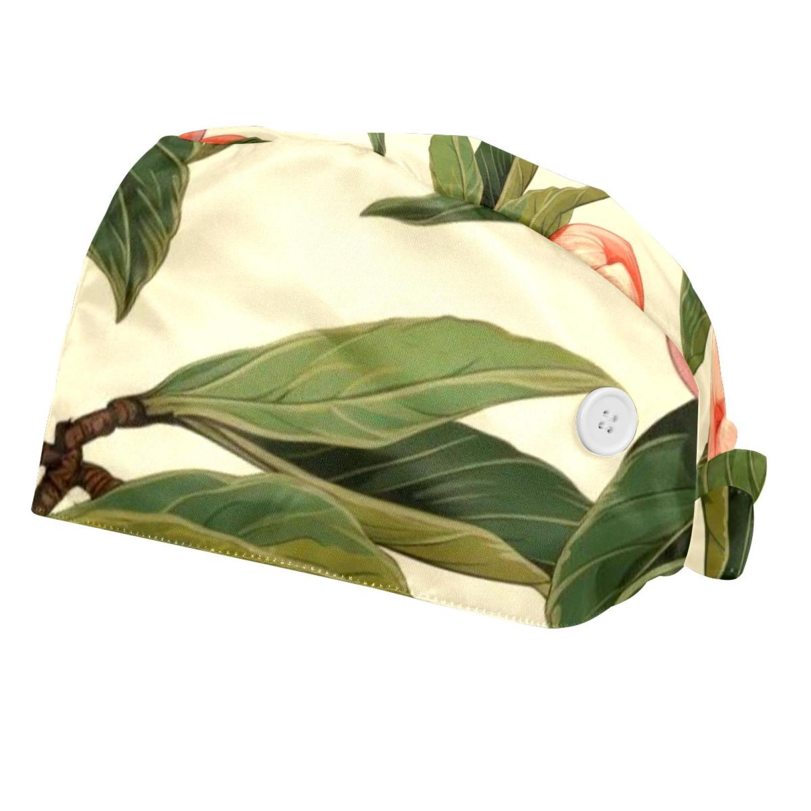 Peach Adjustable Women Working Caps with Buttons One Size Fits All, 2 ...
