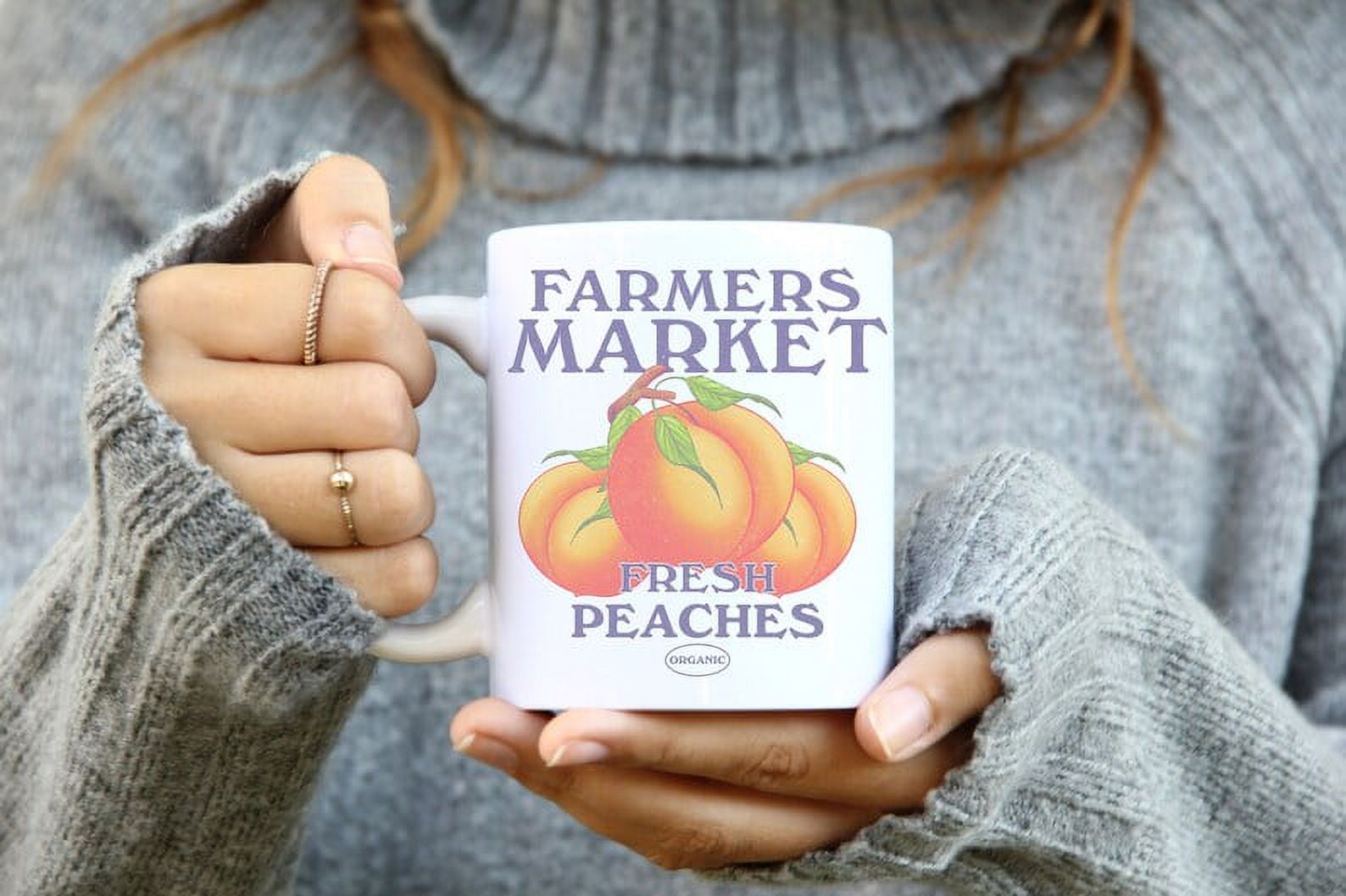 Peach Aesthetic - Coffee Mug, Vintage Peach Market Mug, Farmers Mug ...