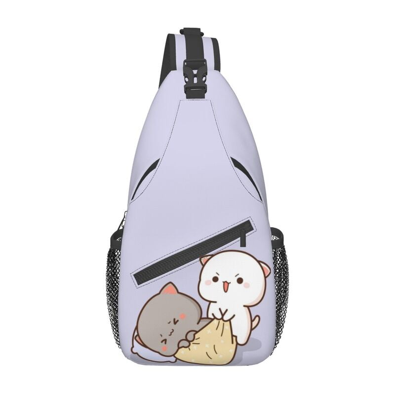 Casual Romantic Peach And Goma Mochi Cat Crossbody Sling Backpack Men ...