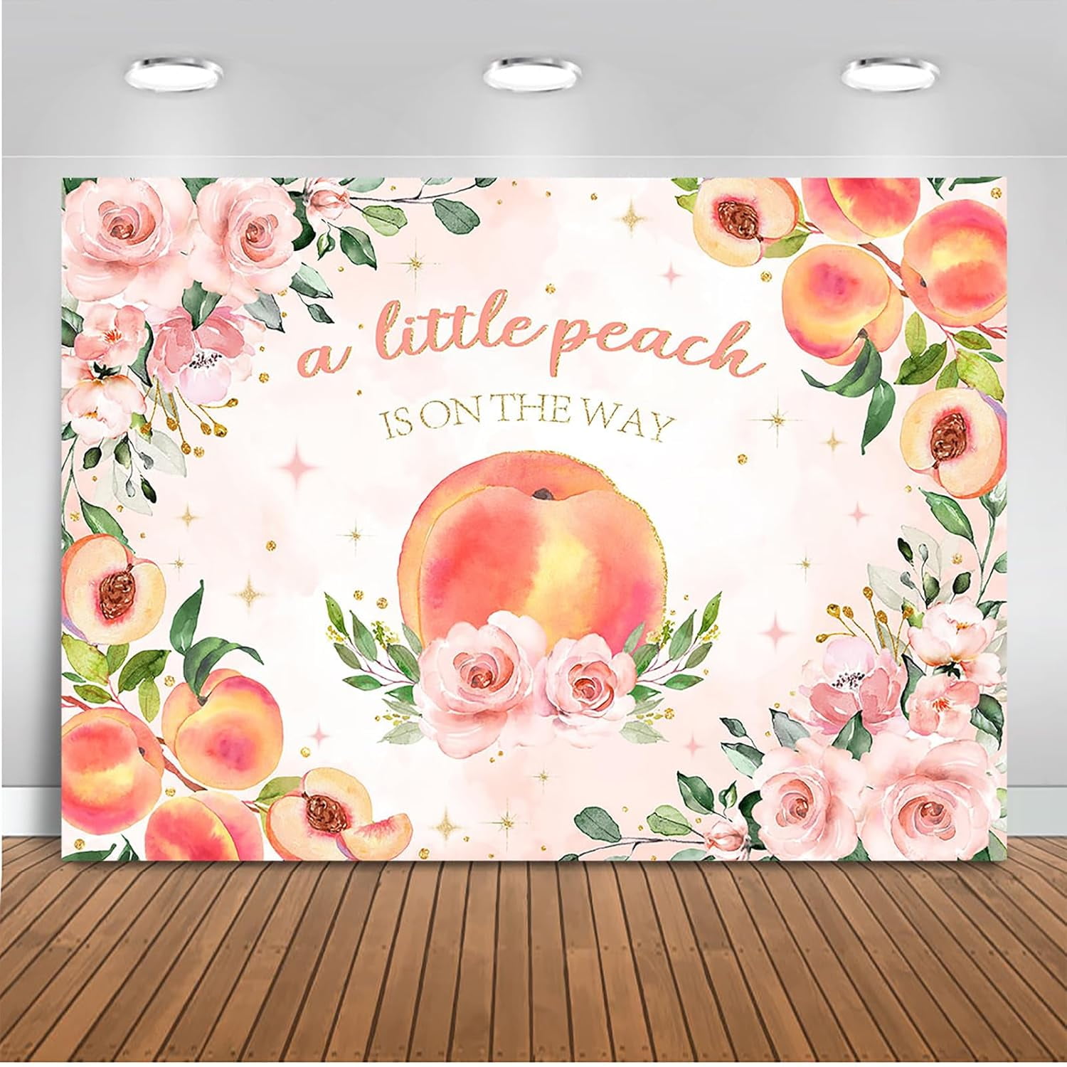 Peach Baby Shower Backdrop A Little Peach is On The Way Peach Baby ...