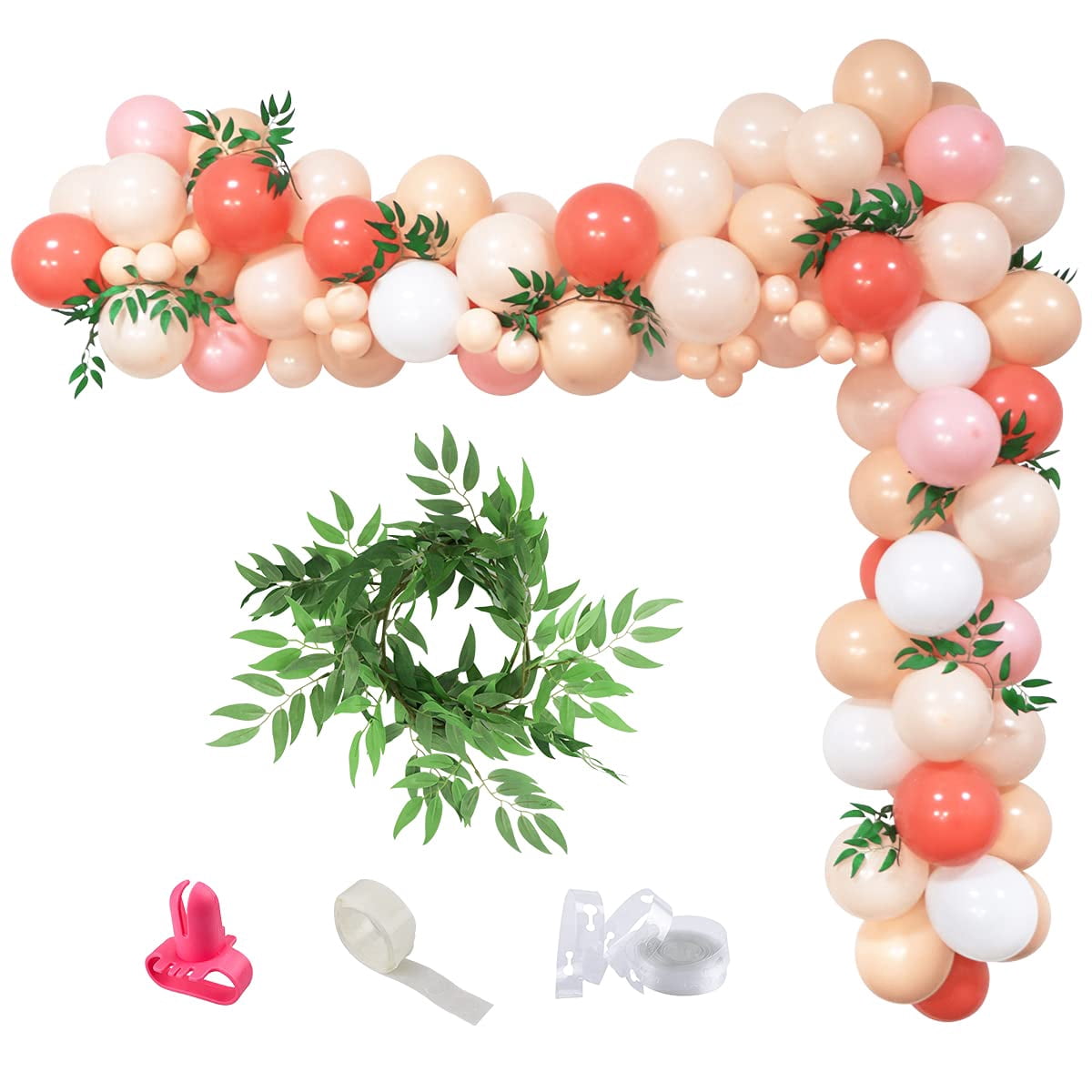 Peach Balloon Arch Garland MMF7 Kit, Peach Coral red Champagne and ...