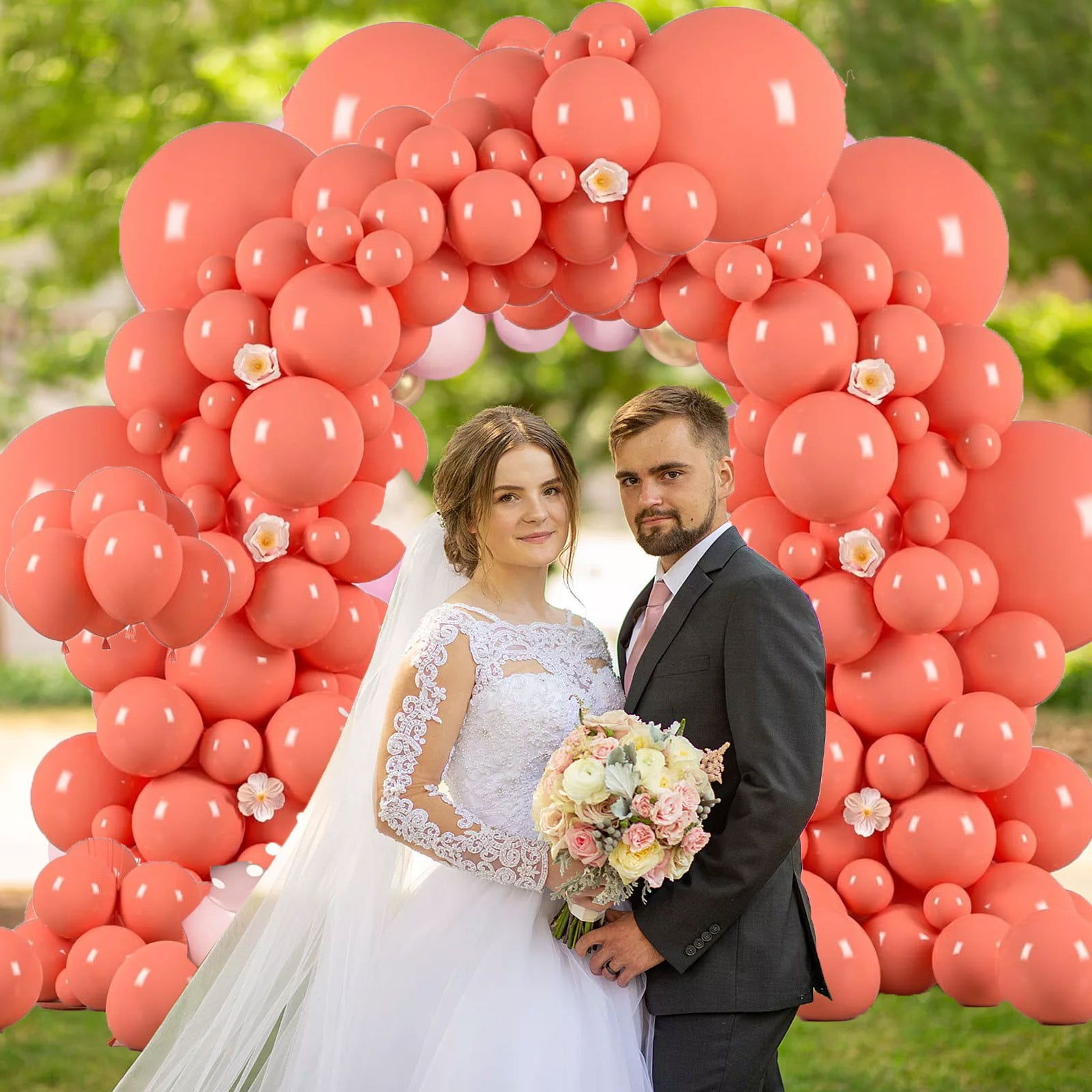 Peach Balloon Garland Kit, 130pcs Assorted Latex Balloons with ...