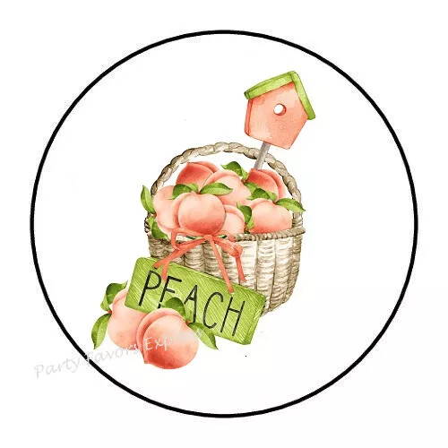 Peach Basket Sticker Party Favors Sticker Envelope Seals Labels ...