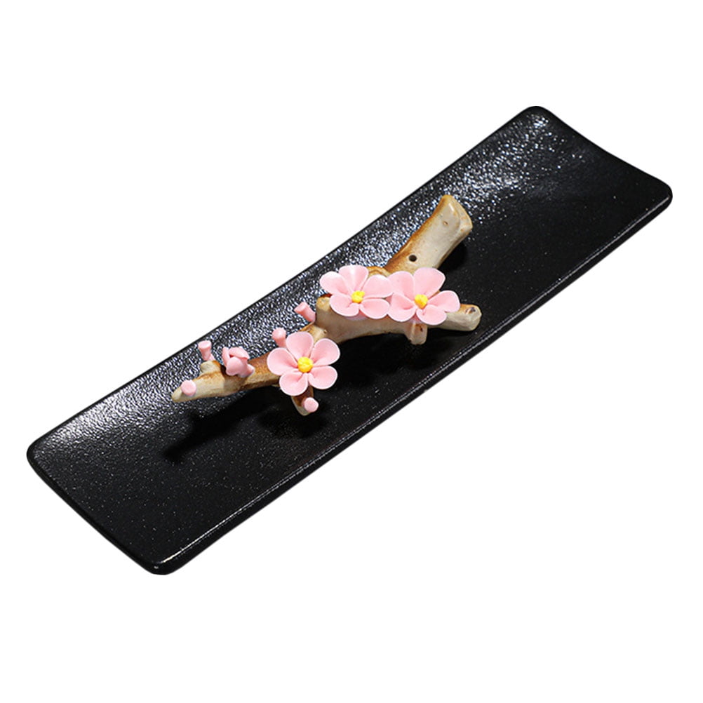 Peach Blossom Ceramic Incense Plate Holder Home Decor Office Censer ...